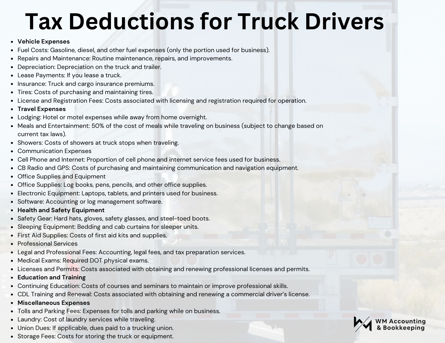 A Comprehensive Guide to Truck Drivers Tax Deductions - Northern ...